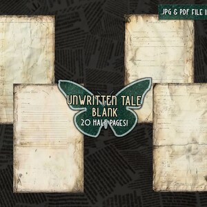 Vintage Blank Papers Printable Half Pages Junkjournal Digital Legder ...