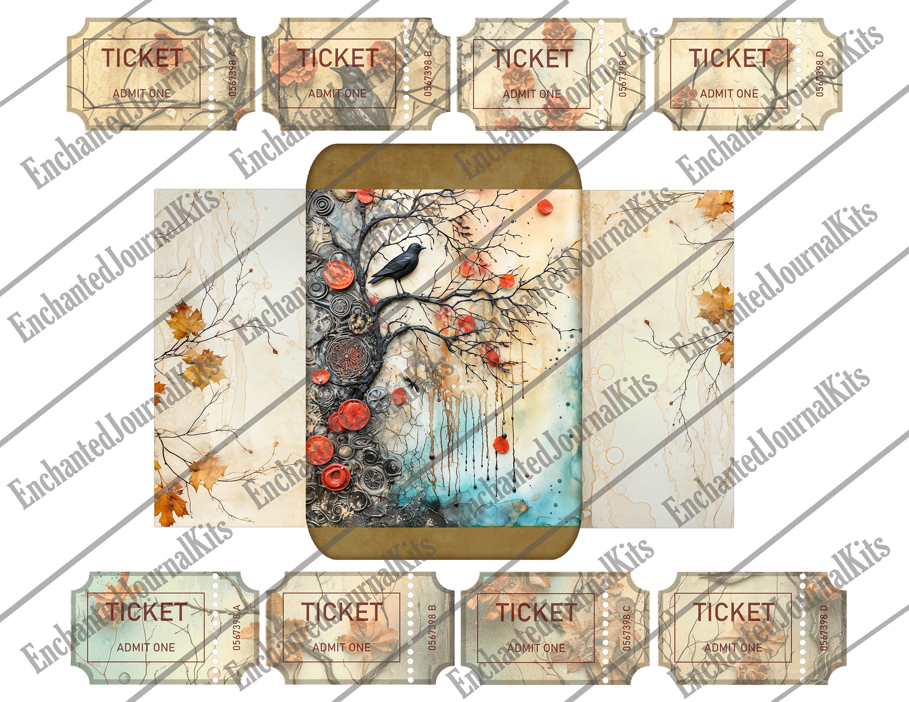 Digikit Ephemera Printable Papers Downloaded Mixedmedia Pages Kit Addon ...