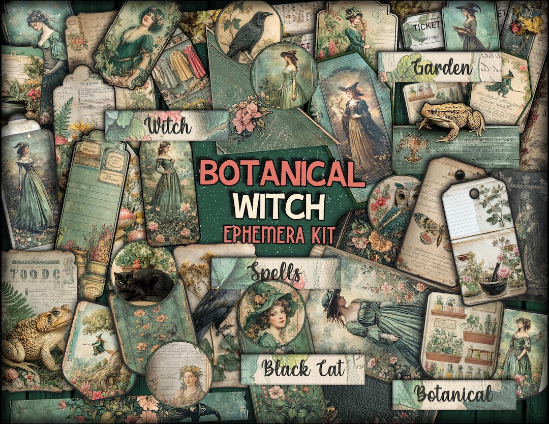 Botanical Witch Journal Ephemera Forest Herb Prints Garden Witch ...