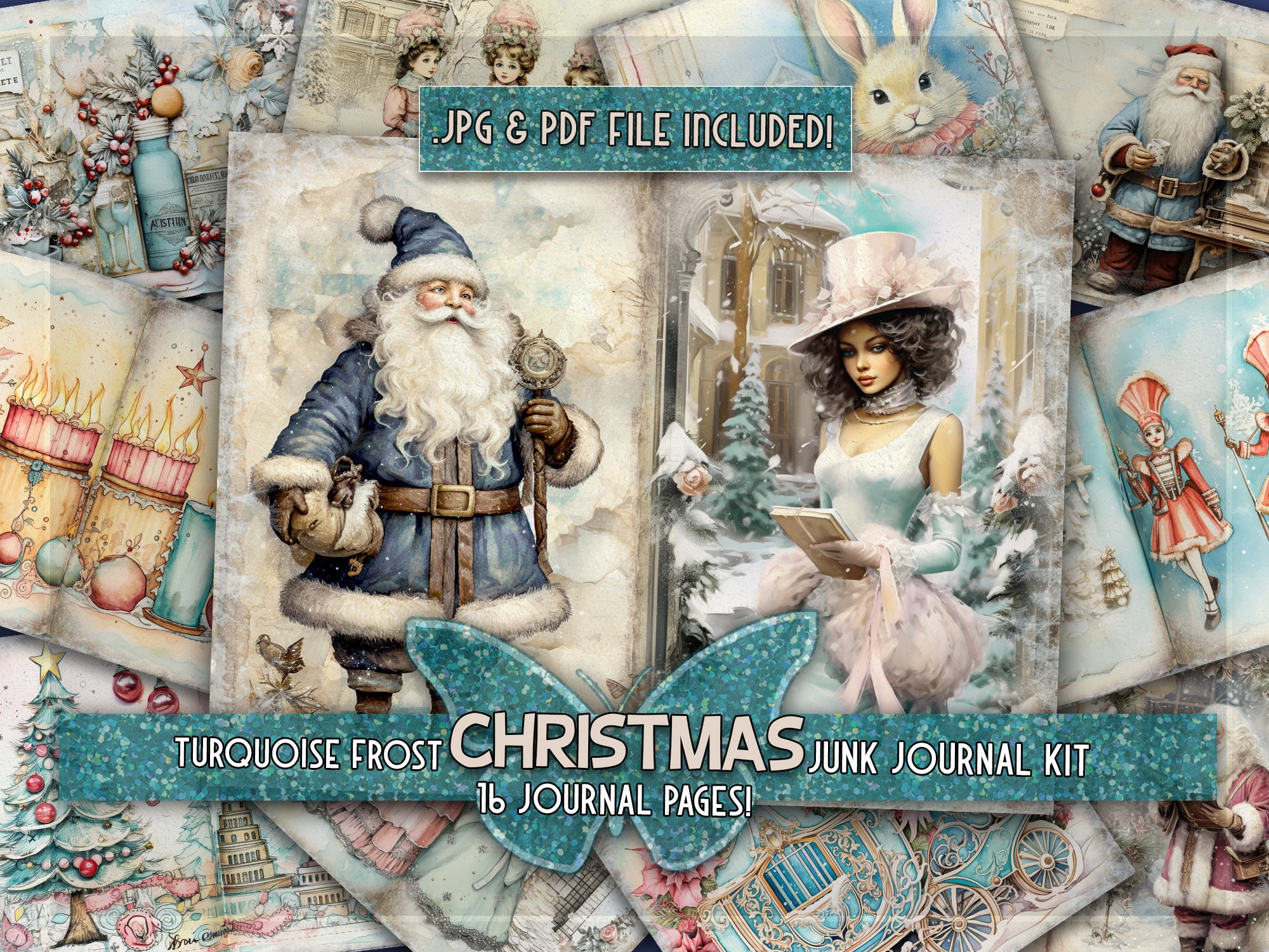 Christmas Junkjournal Bundle Printable Winter Papers Ephemera Xmas ...