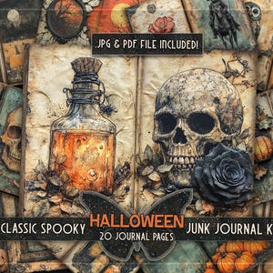 Vintage Halloween Printable Papers Spooky Journal Prints Gothic ...