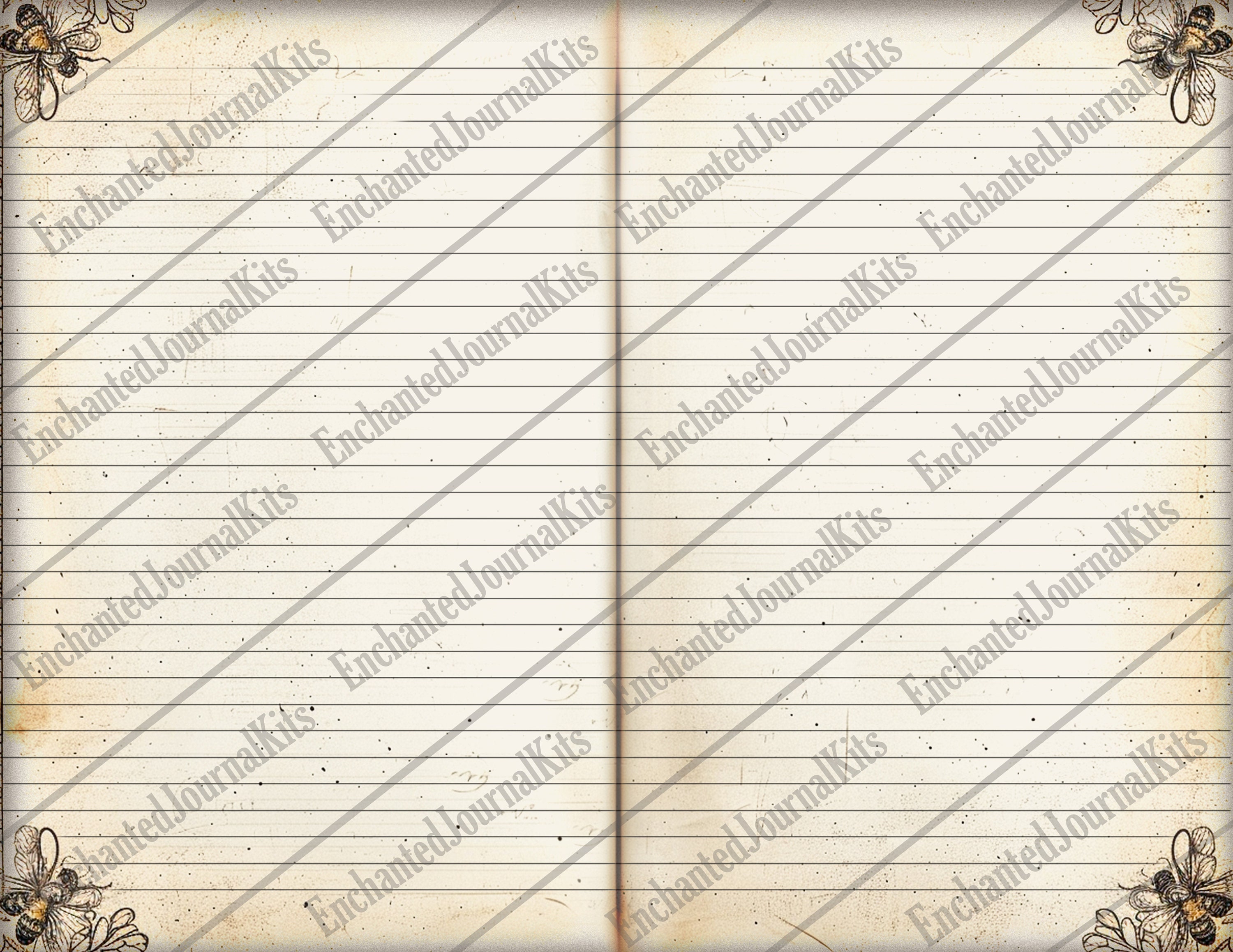 Blank Papers Junkjournal Kit Printable Ruled Sheet Minimal Designs ...