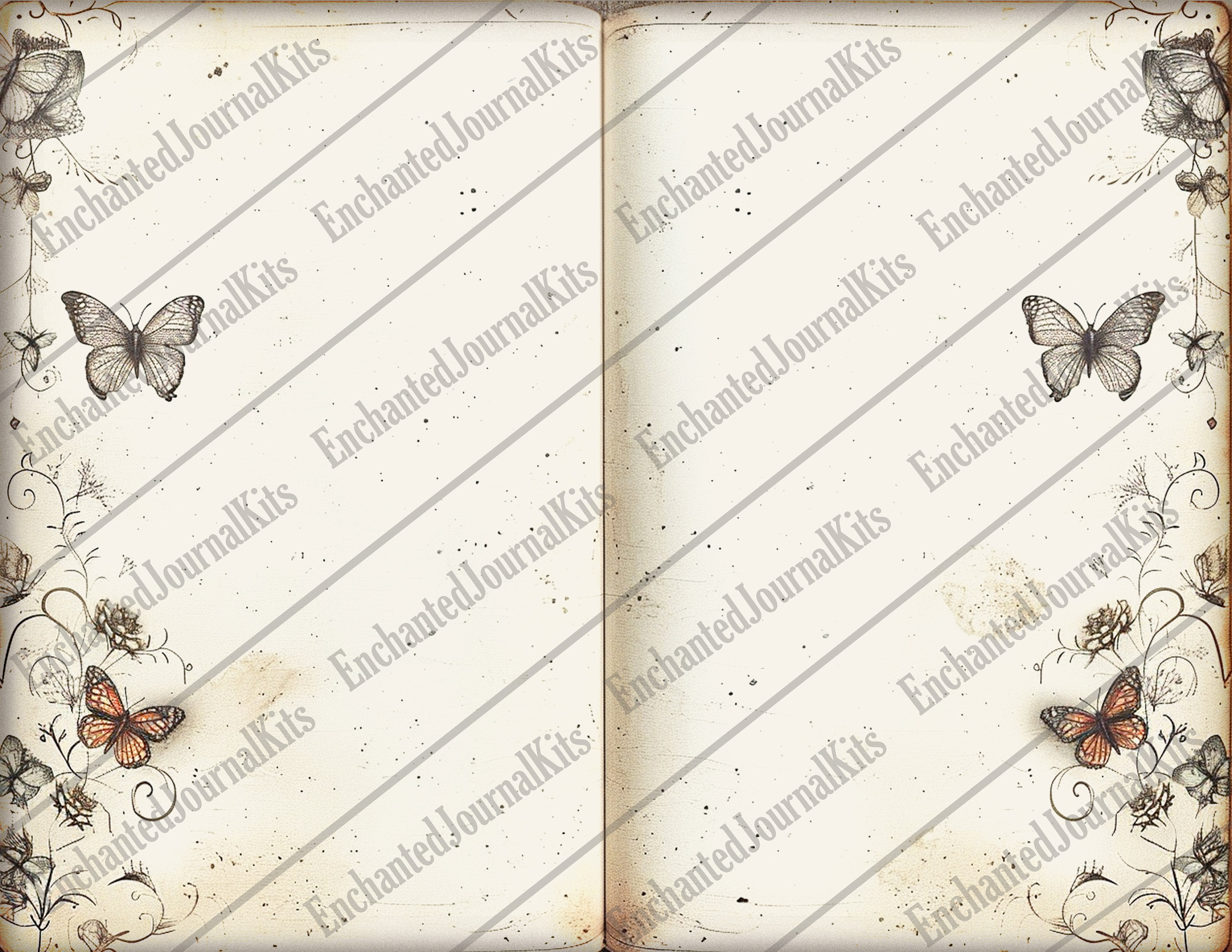 Blank Papers Junkjournal Kit Printable Ruled Sheet Minimal Designs ...