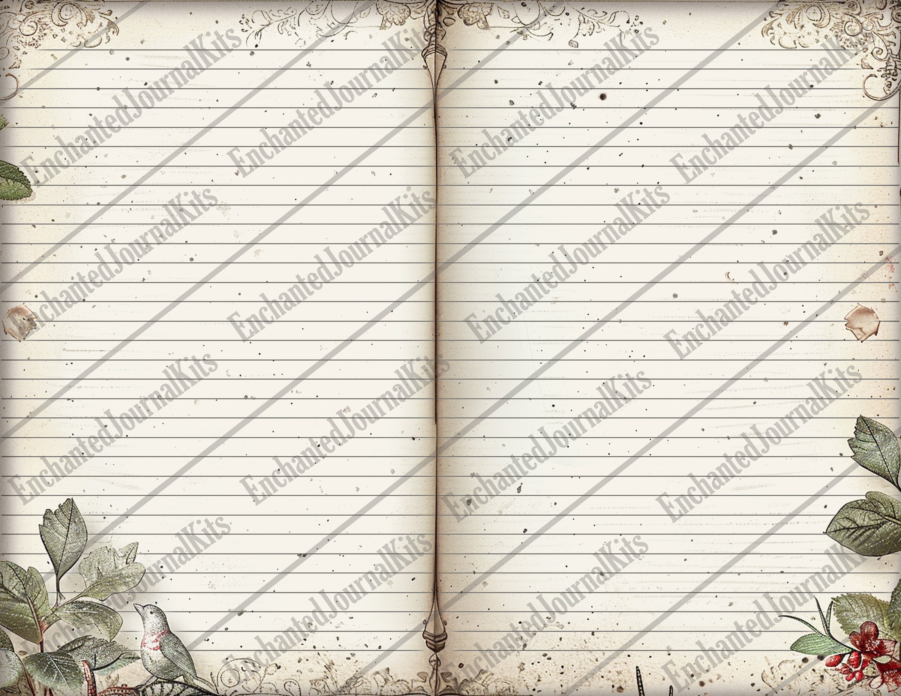 Blank Papers Junkjournal Kit Printable Ruled Sheet Minimal Designs ...