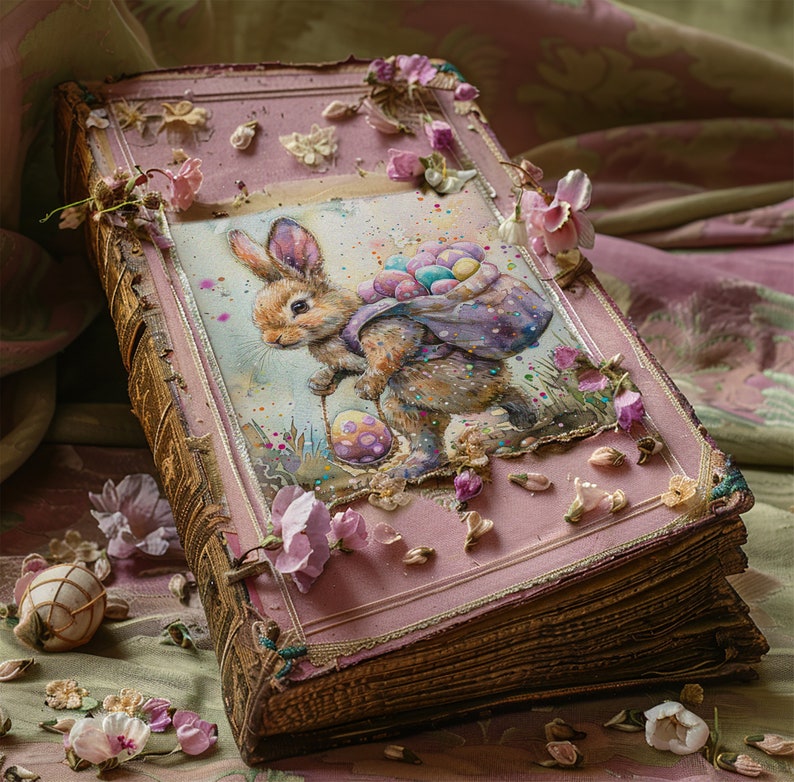 Easter Printable Papers Journal Bunny Holiday Spring Graphics Digital ...