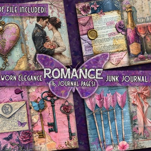 Love Letter Papers Printable Purple Love Junkjournal Rose Letter Pages ...