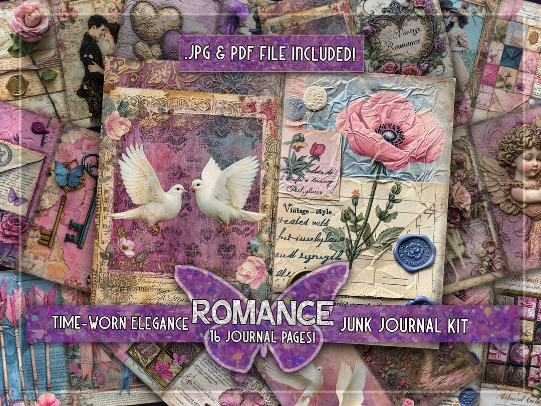 Love Letter Papers Printable Purple Love Junkjournal Rose Letter Pages ...