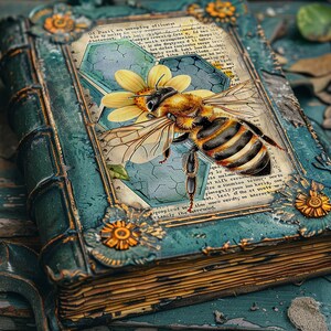 Bee Printable Junk Journal Summer Papers Digital Honeycomb Printful ...