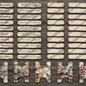 Musical Ephemera Papers Kit Printable Addon Tags Envelop Printed ...