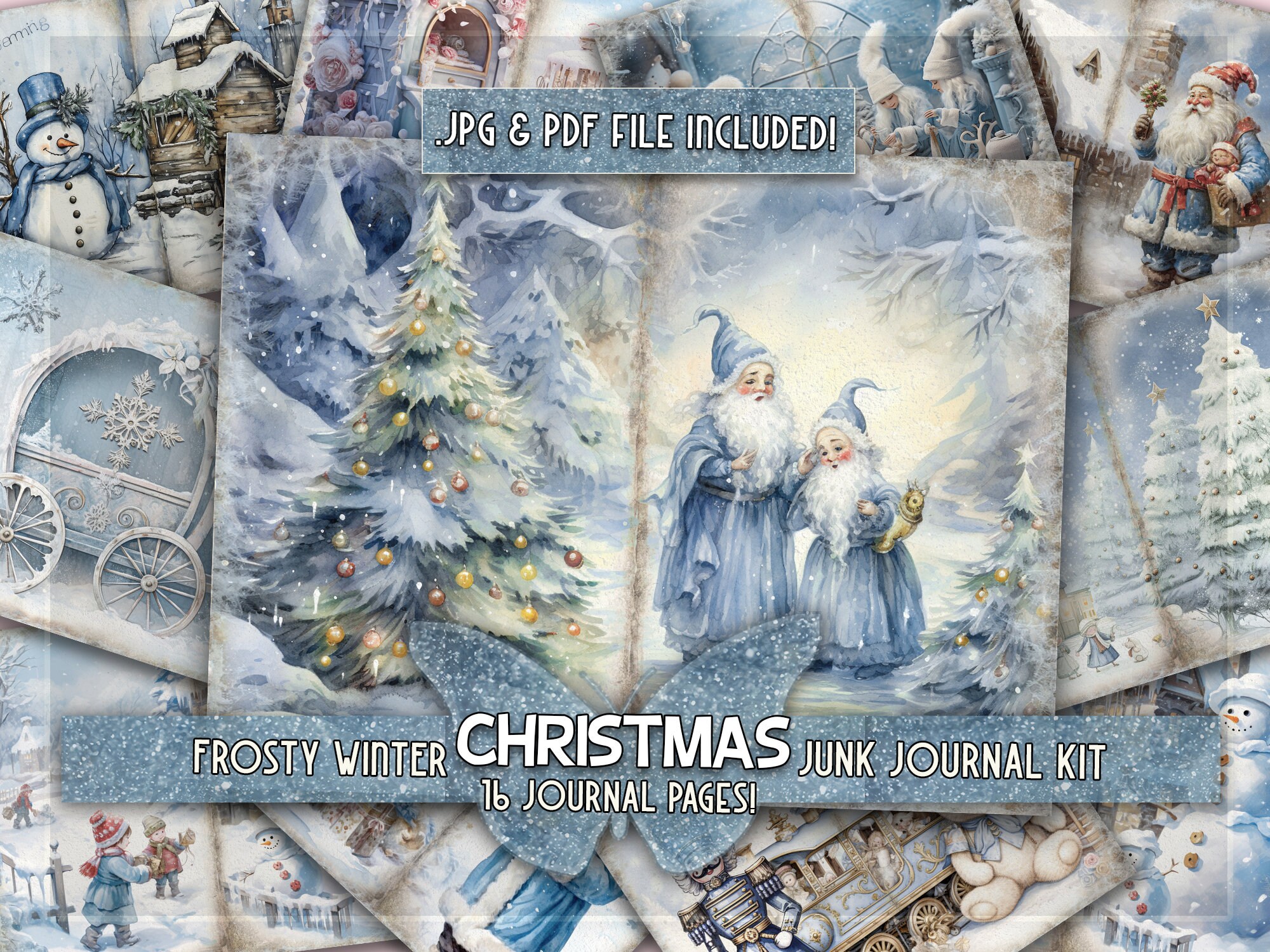 Christmas Junkjournal Bundle Printable Winter Papers Ephemera Xmas ...