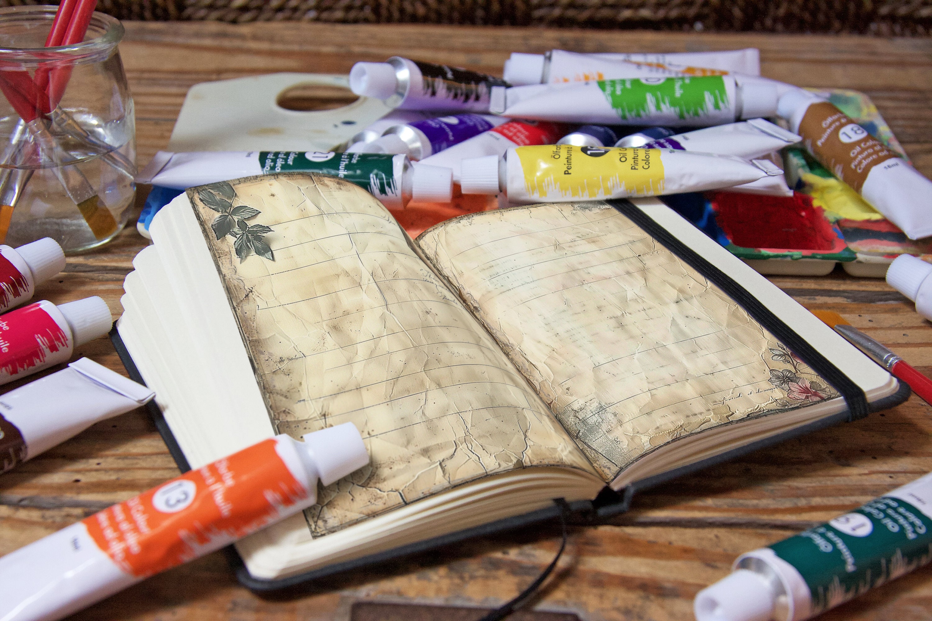 Vintage Blank Papers Printable Half Pages Junkjournal Digital Legder ...