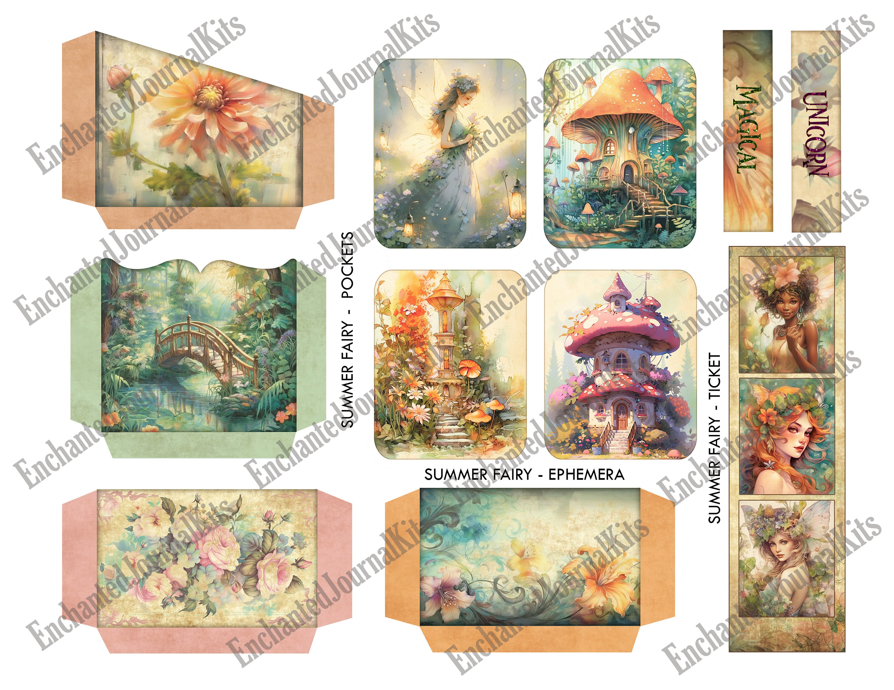 Magical Junk Journal Kit Printable Fairytale Junk Journal Addon Kit ...