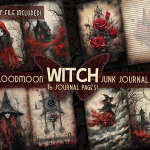 Gothic Witch Junkjournal Printable Papers Kit Witchie BOS Pages ...