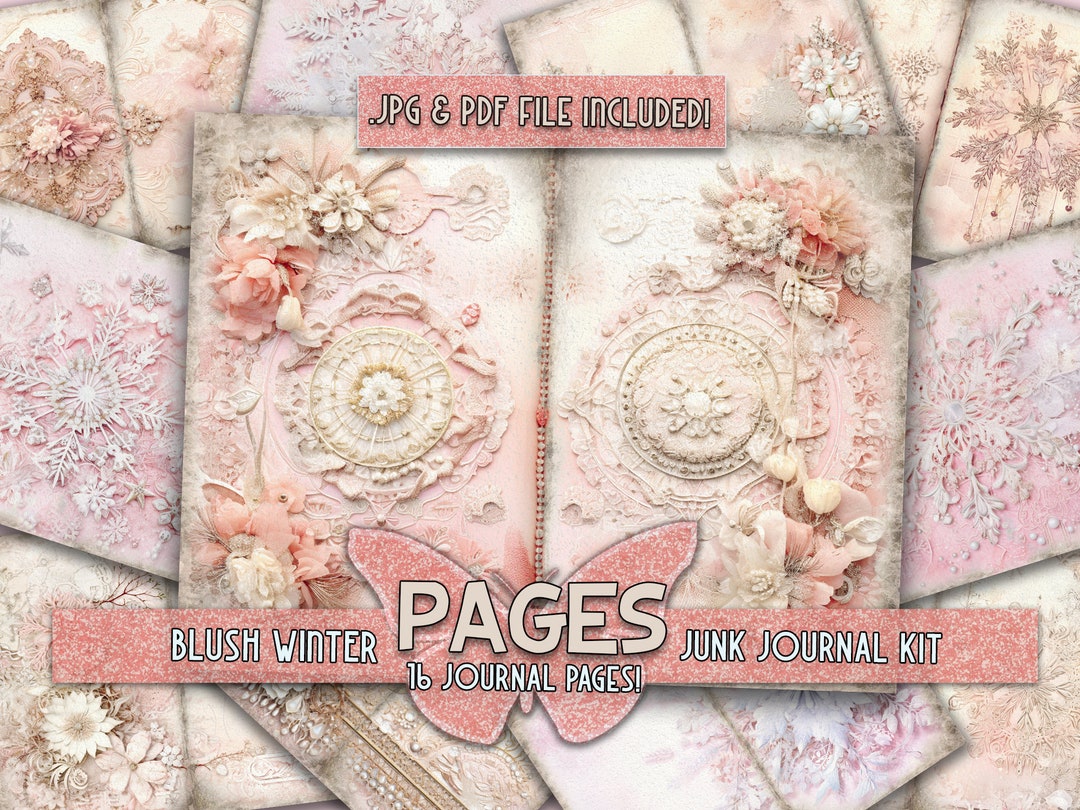 Snowflakes Printful Christmas Digital Downloaded Papers Pink Printable ...