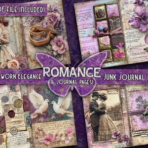 Love Letter Papers Printable Purple Love Junkjournal Rose Letter Pages ...