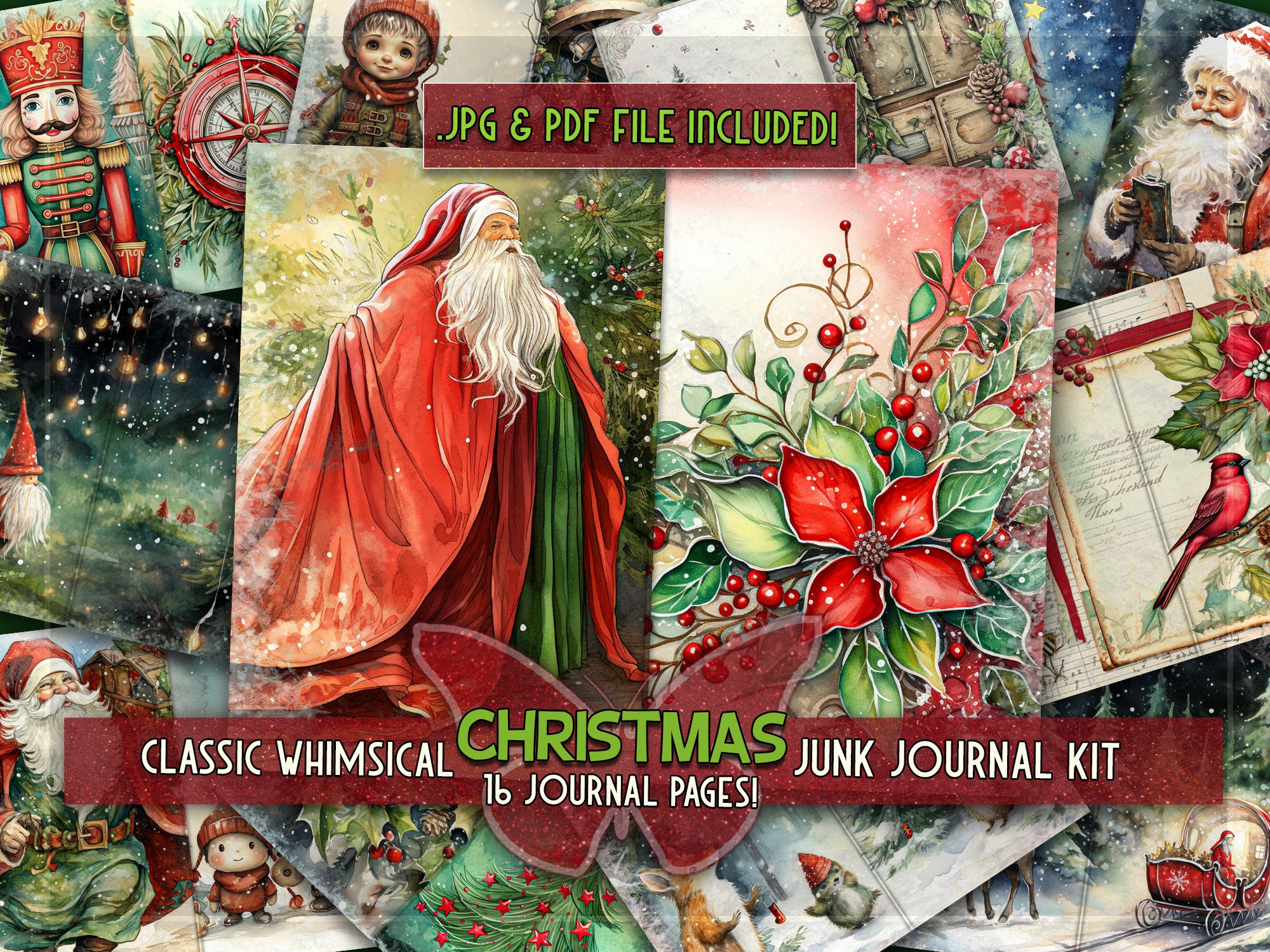 Christmas Junkjournal Bundle Printable Winter Papers Ephemera Xmas ...