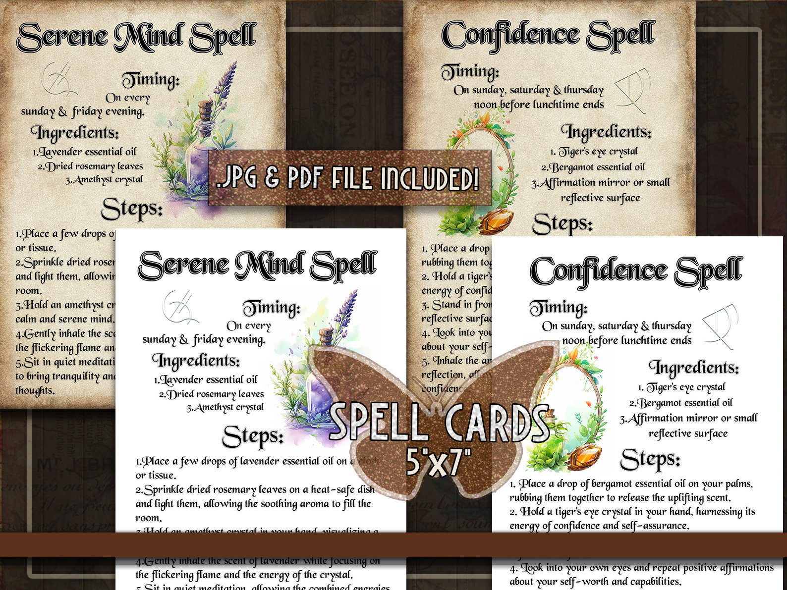 Printable Grimoire BOS Spell Cards Magical Spell Pages Witch Spellbook ...