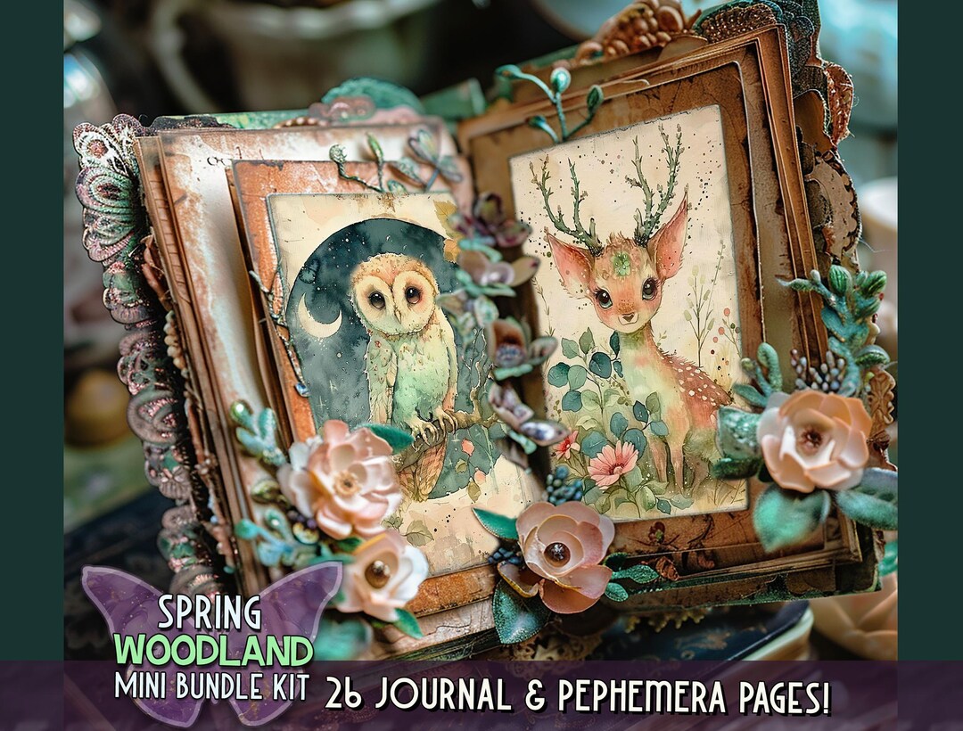 Digital Woodland Animal Bundle Magical Forest Printable Ephemera ...