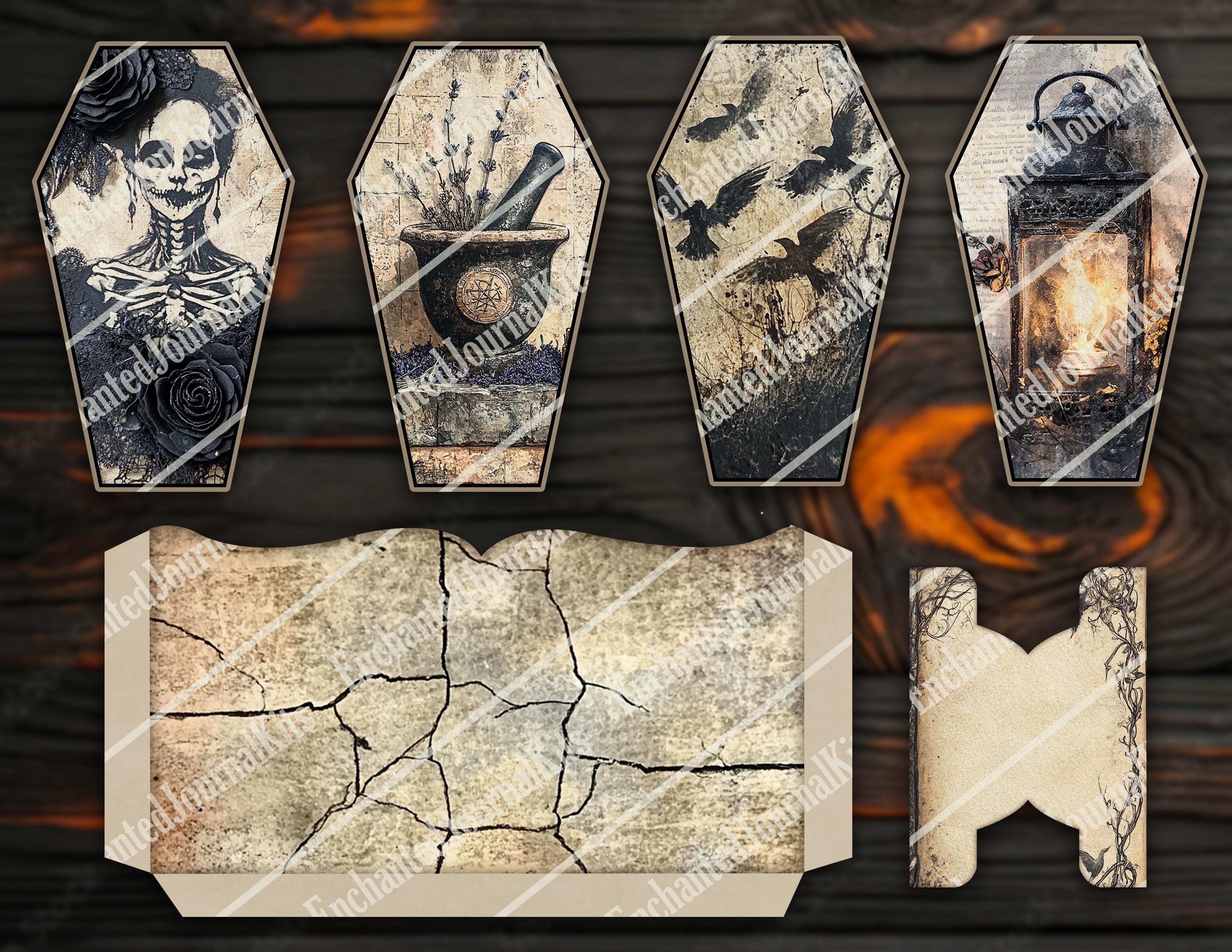 Dark Witch Ephemera Printable Scary Papers Digital Midnight Artful ...