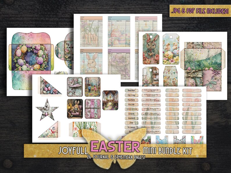 Easter Printable Journal Kit Holiday Bundle Digital Ephemera Easter ...