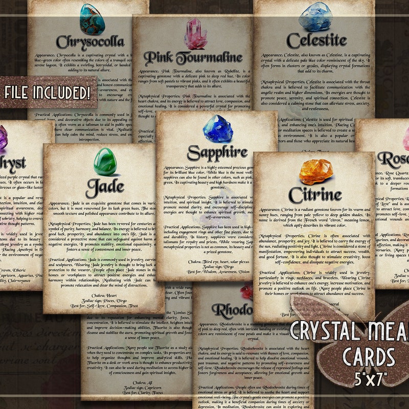 Printable Crystal Cards - Etsy
