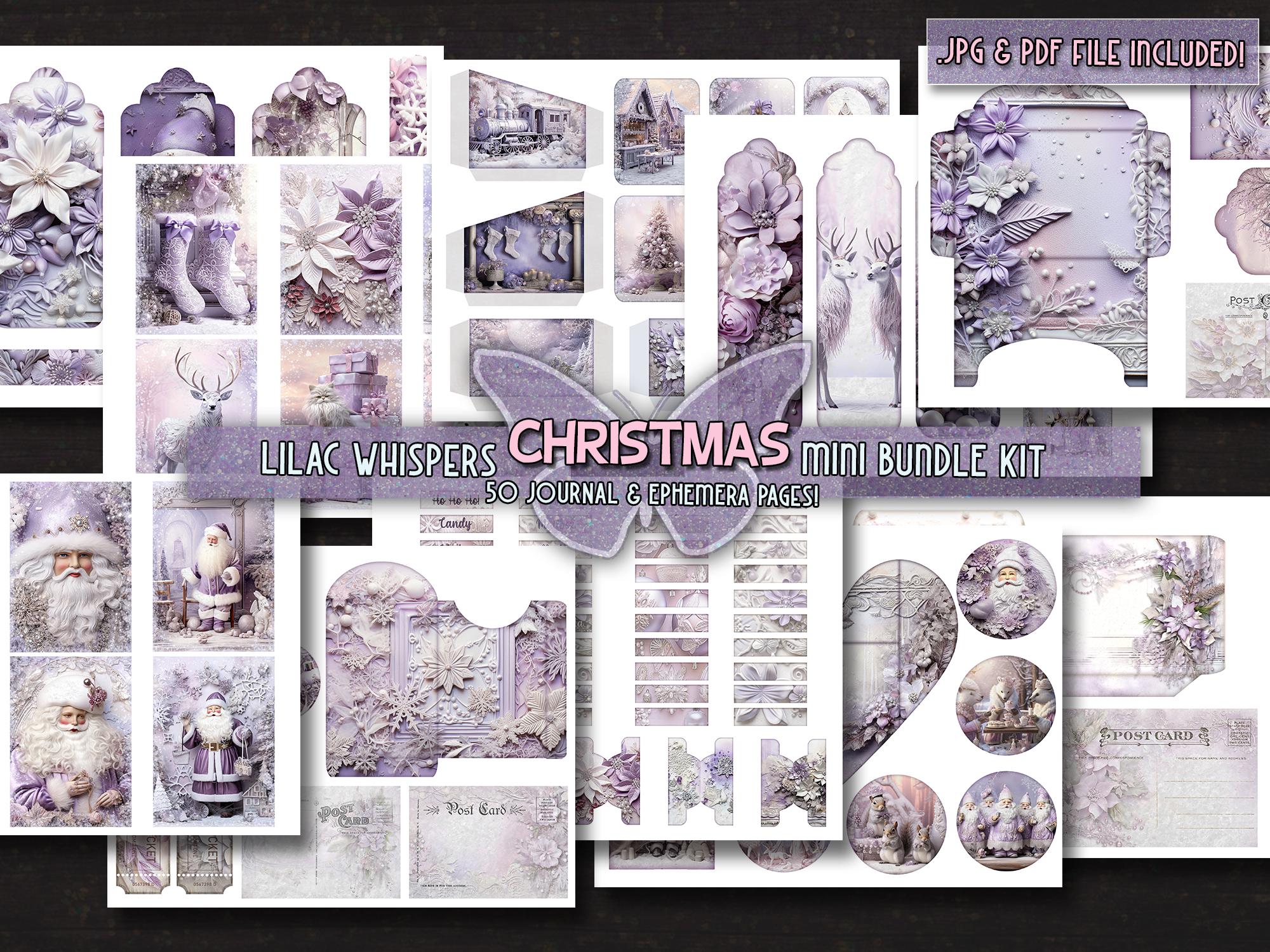 Digital Christmas Papers Bundle Lavender Printable Christmas ...