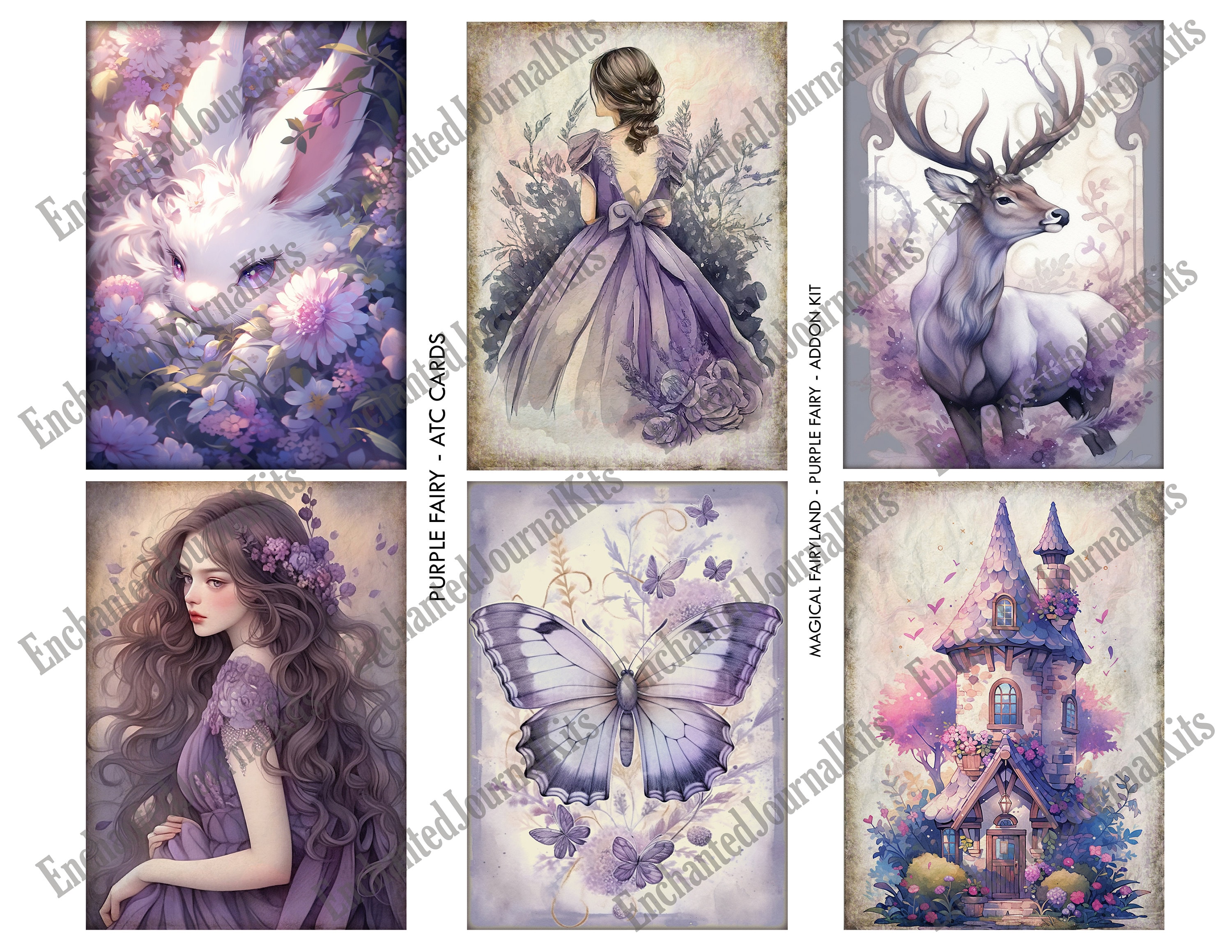 Magical Ephemera Kit Printable Purple Fairytale Junkjournal Addon Kit ...