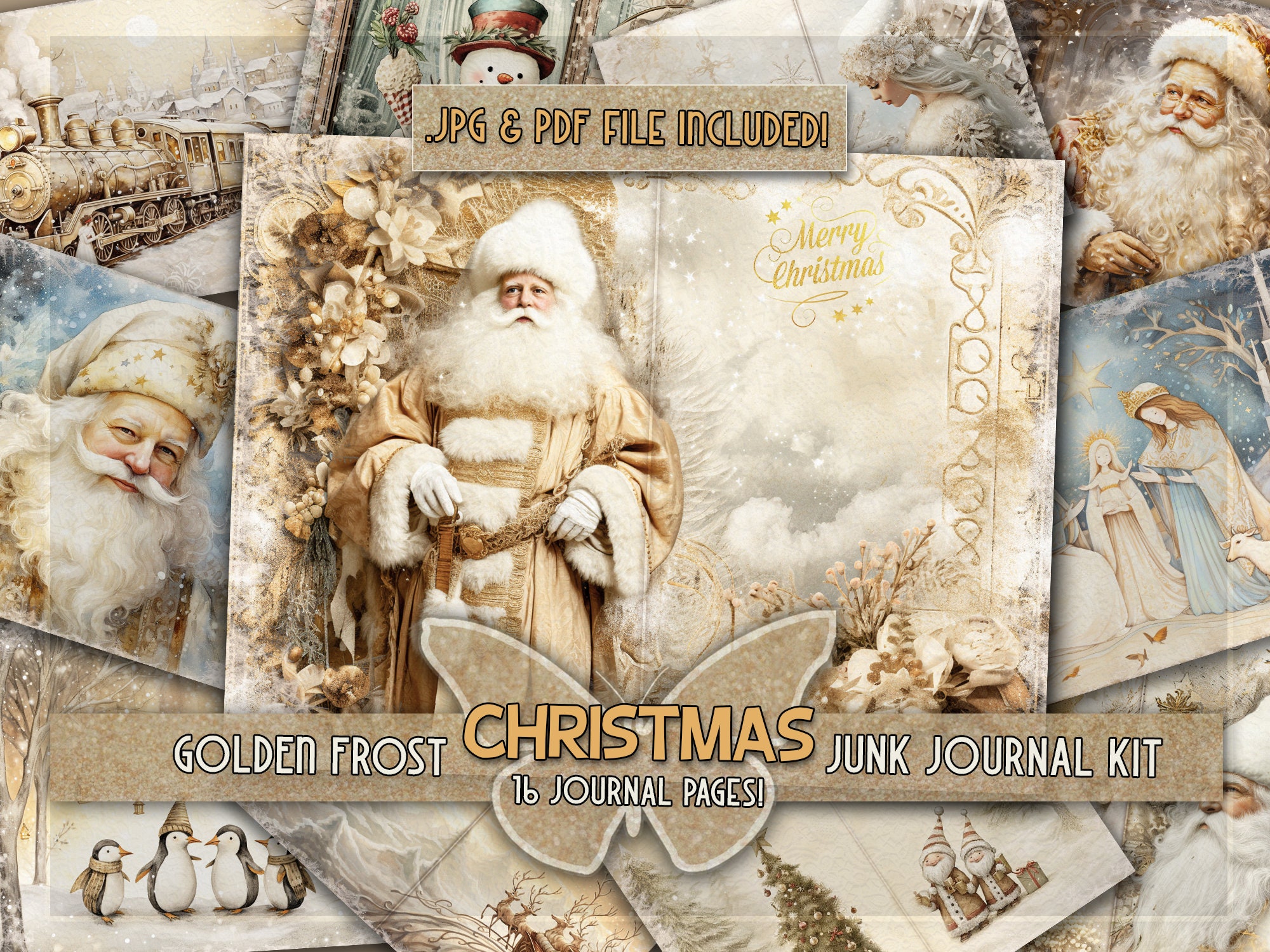 Christmas Junkjournal Bundle Printable Winter Papers Ephemera Xmas ...
