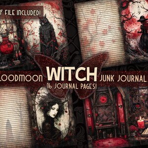 Gothic Witch Junkjournal Printable Papers Kit Witchie BOS Pages ...