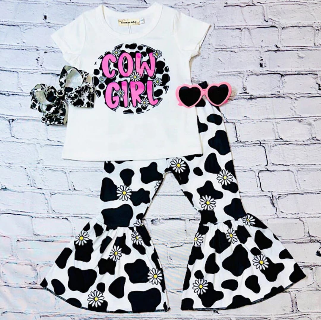 Girls Cow Print Outfit - Etsy