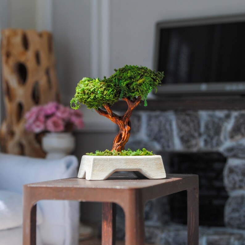 Miniature Dollhouse Bonsai Tree in Whitewash Pot 3D Printed 1:12 Scale ...