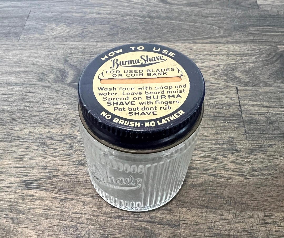 Burma Shave 1.5 Oz Glass Container - Etsy