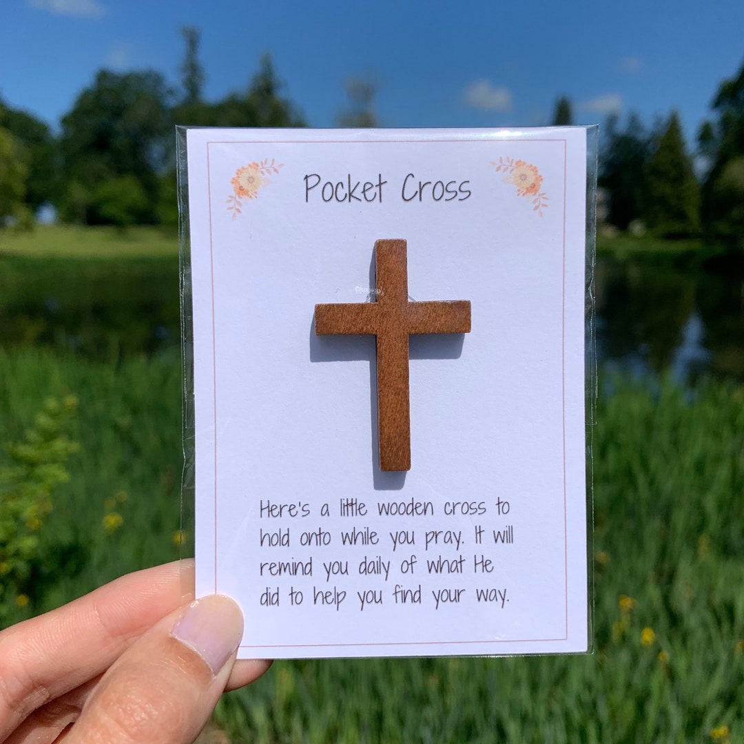 Pocket Cross, Wooden Cross, Prayer Cross, Cross Charm, Ministry Gift ...