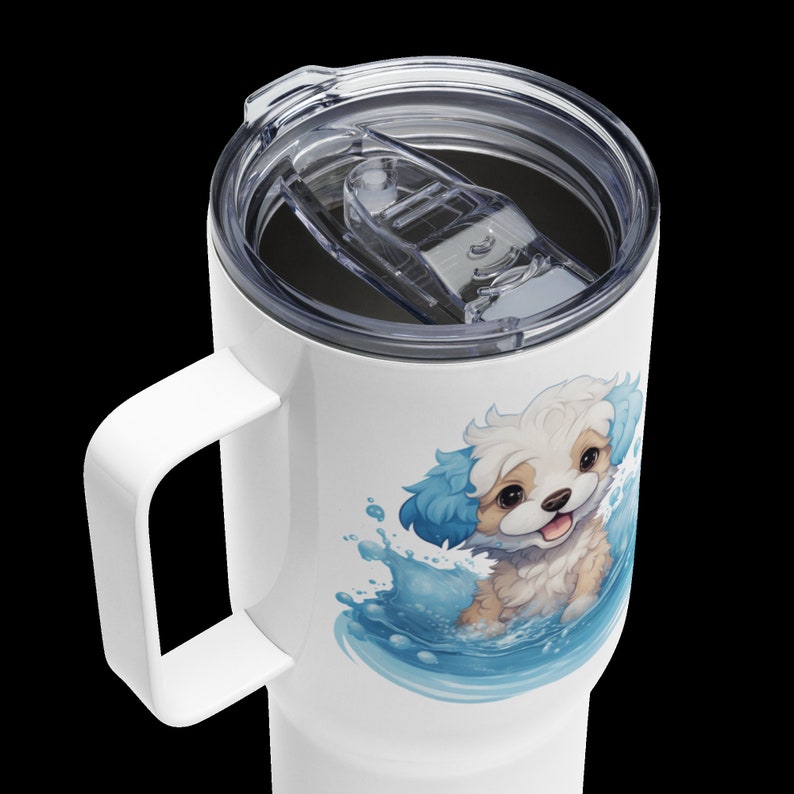 Cute Travel Mug Companion With Maltipoo Splashing Design: Adorable Dog ...
