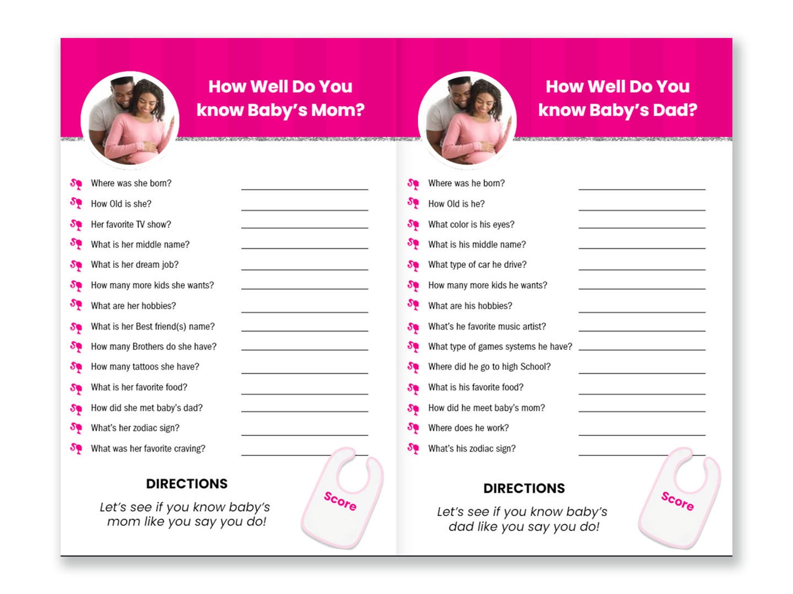 Baby Shower Game Template, DIY Canva Template for Baby Shower, Party ...