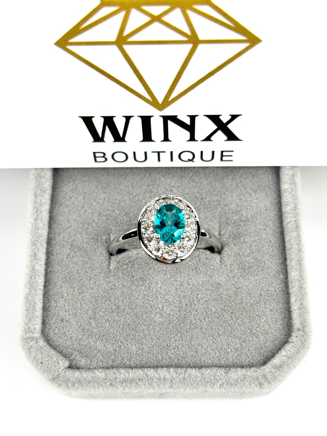 Topaz Crystal Ring S925 Sterling Silver Ring Adjustable Blue Topaz Ring ...