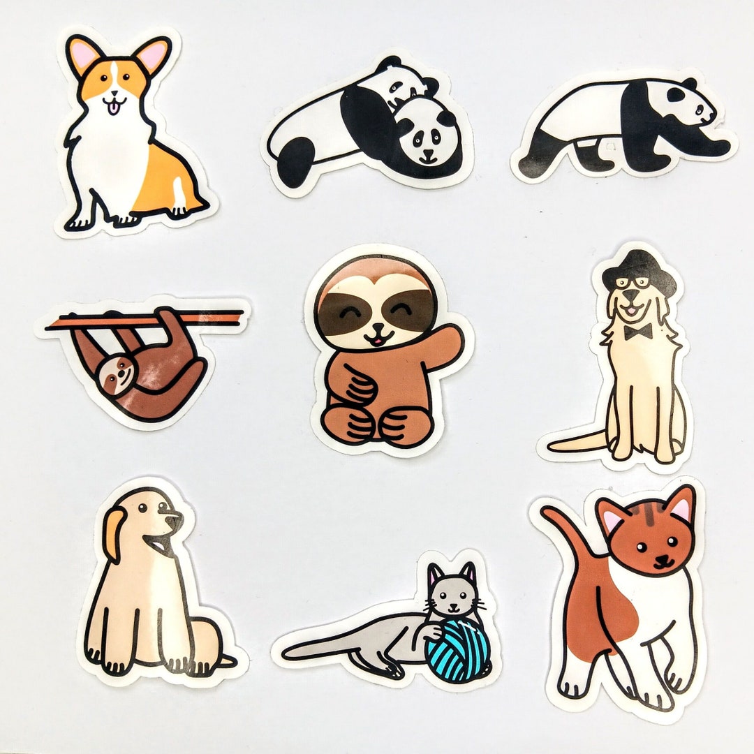 Cute Animal Stickers, Water Resistant, Eco-friendly, Die-cut, Vinyl ...