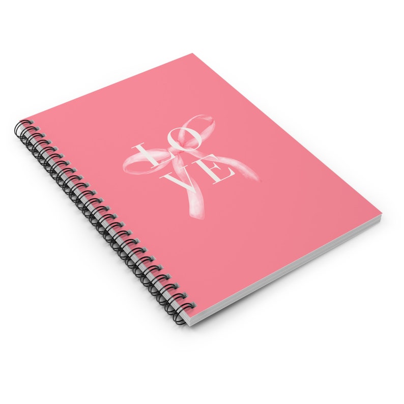 Coquette Spiral Notebook, Cute Pink Lined Journal for Writing and ...