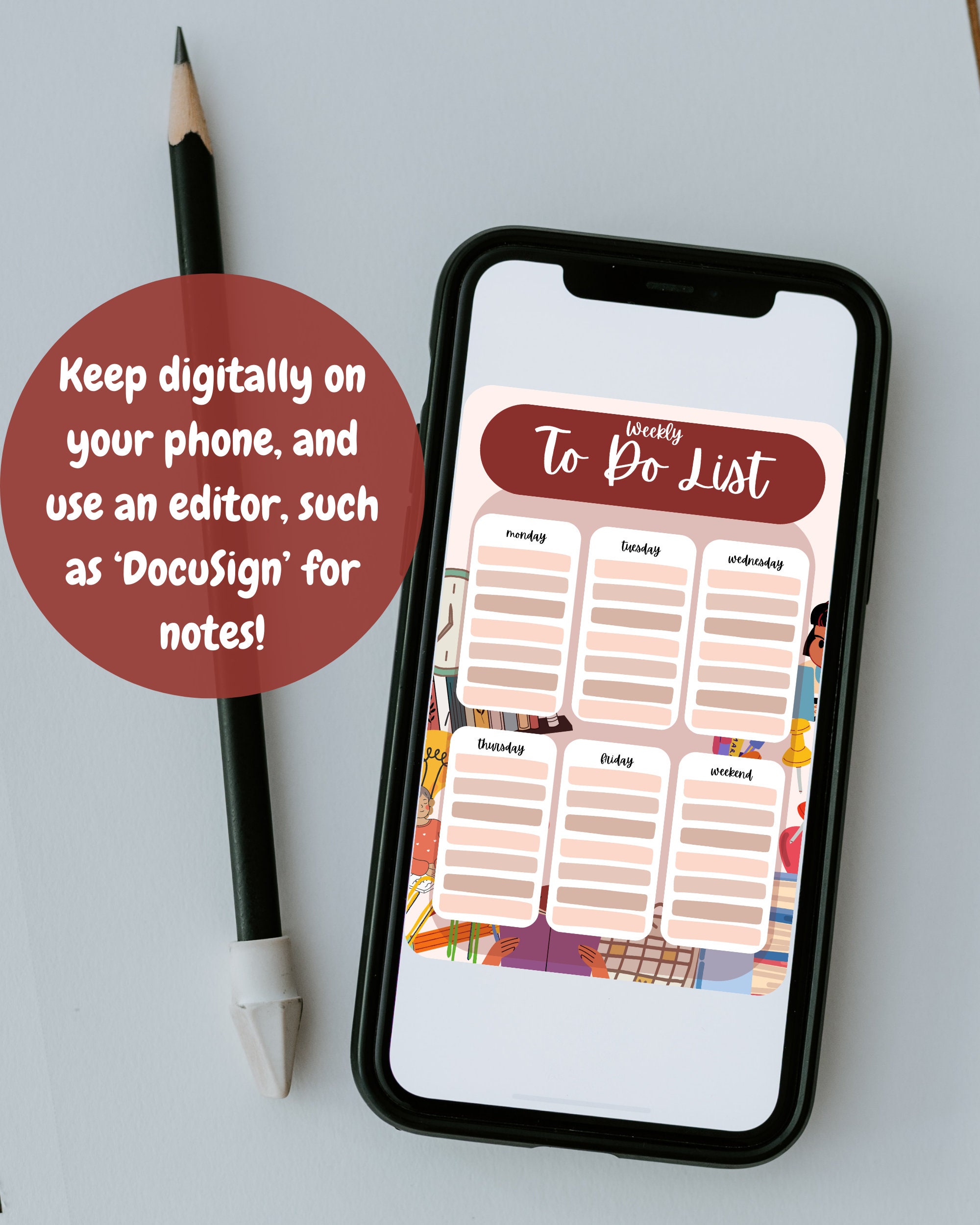 BUSY BODY WEEKLT to Do List, Printable and Digital 1 Page A4, Work or ...