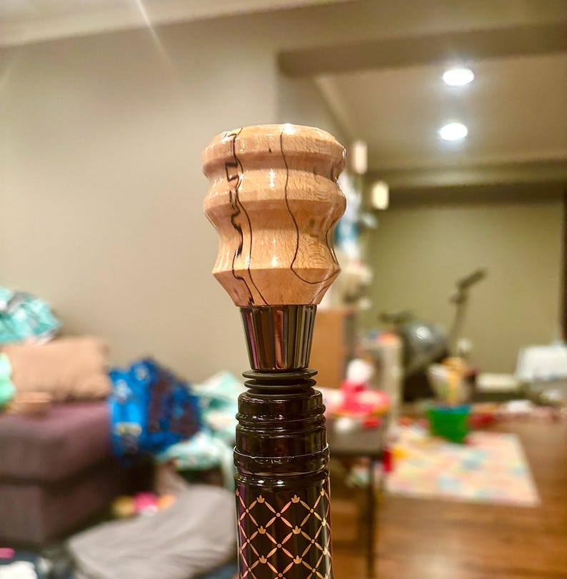 Spalted Hard Maple Bottle Stopper Wine Stopper With Black Nitride ...