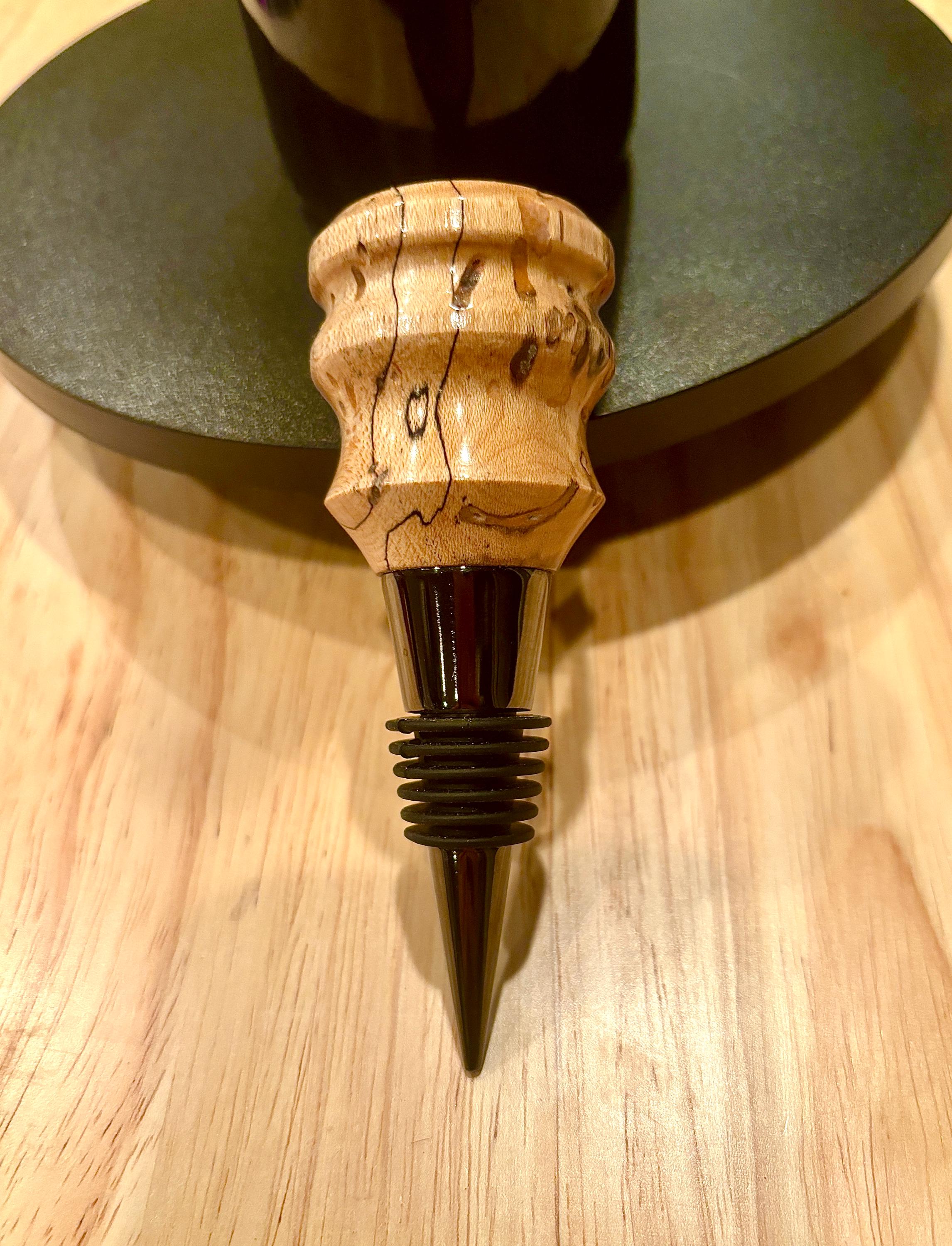 Spalted Hard Maple Bottle Stopper Wine Stopper With Black Nitride ...