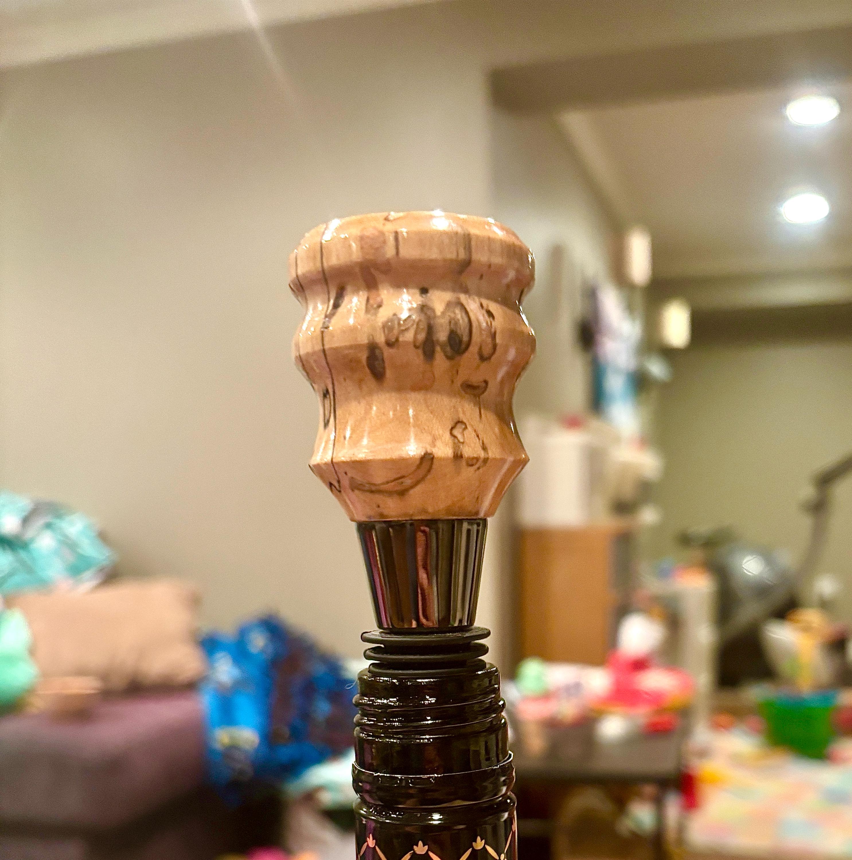Spalted Hard Maple Bottle Stopper Wine Stopper With Black Nitride ...