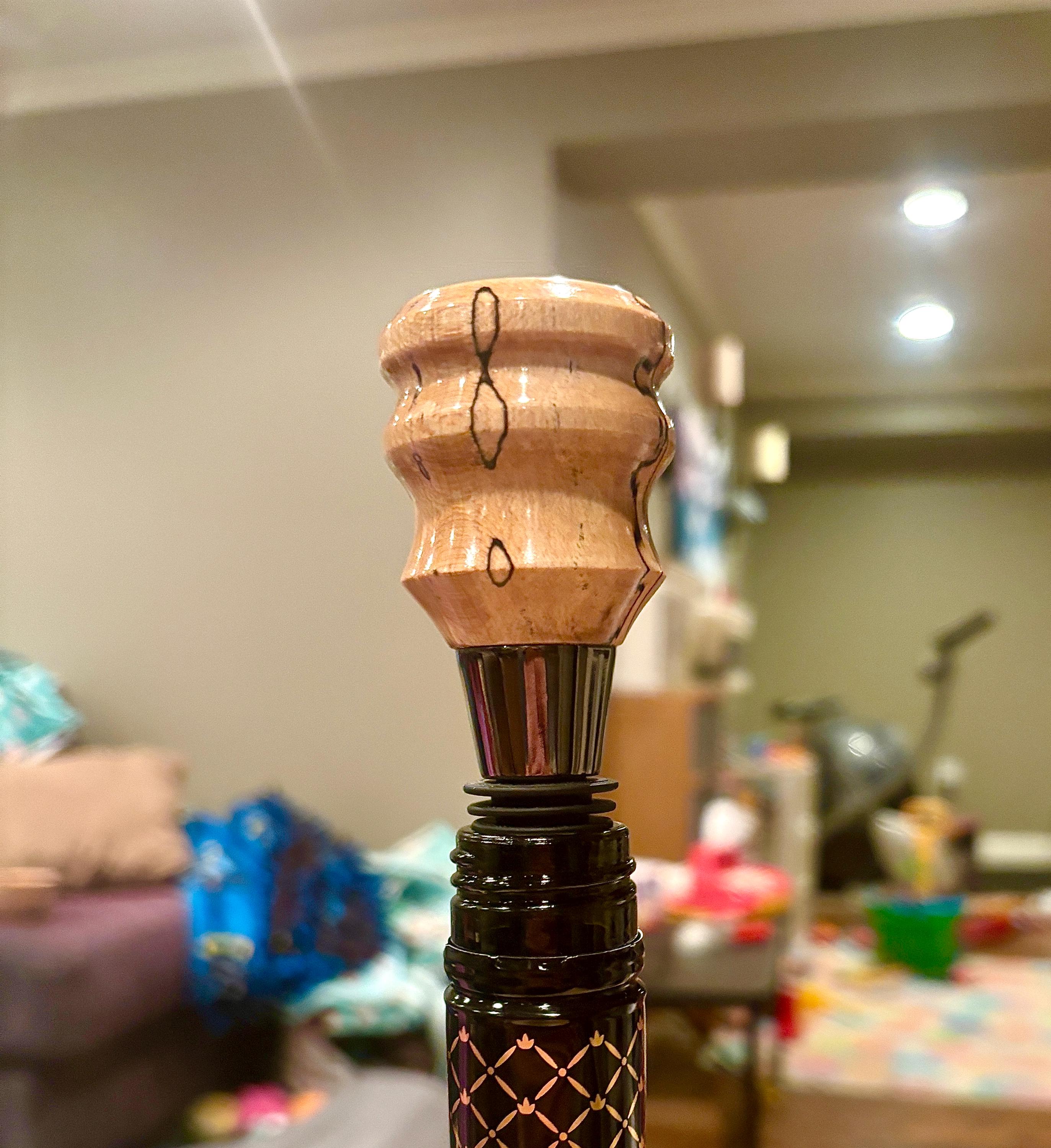 Spalted Hard Maple Bottle Stopper Wine Stopper With Black Nitride ...