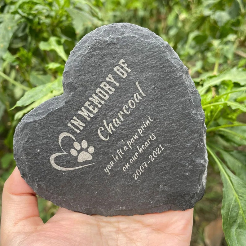 Personalized Pet Memorial Stone Custom Engraved Dog's Name Heart-shaped ...