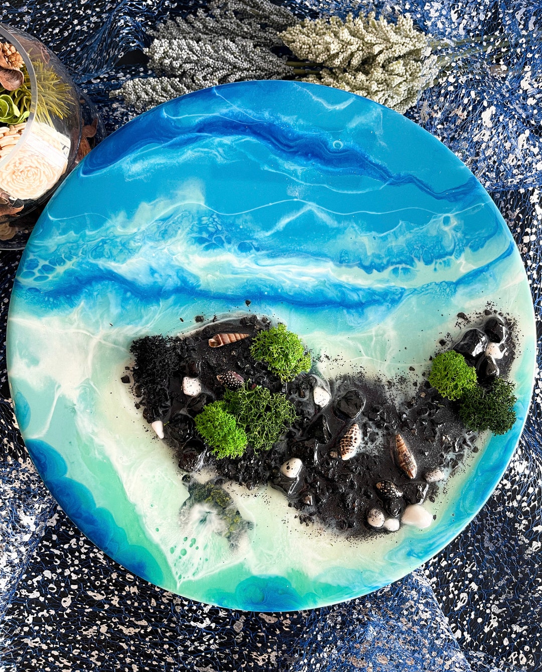Sea Turtle Resin Art, Island Ocean, Resin Painting, Ocean Wave Resin ...