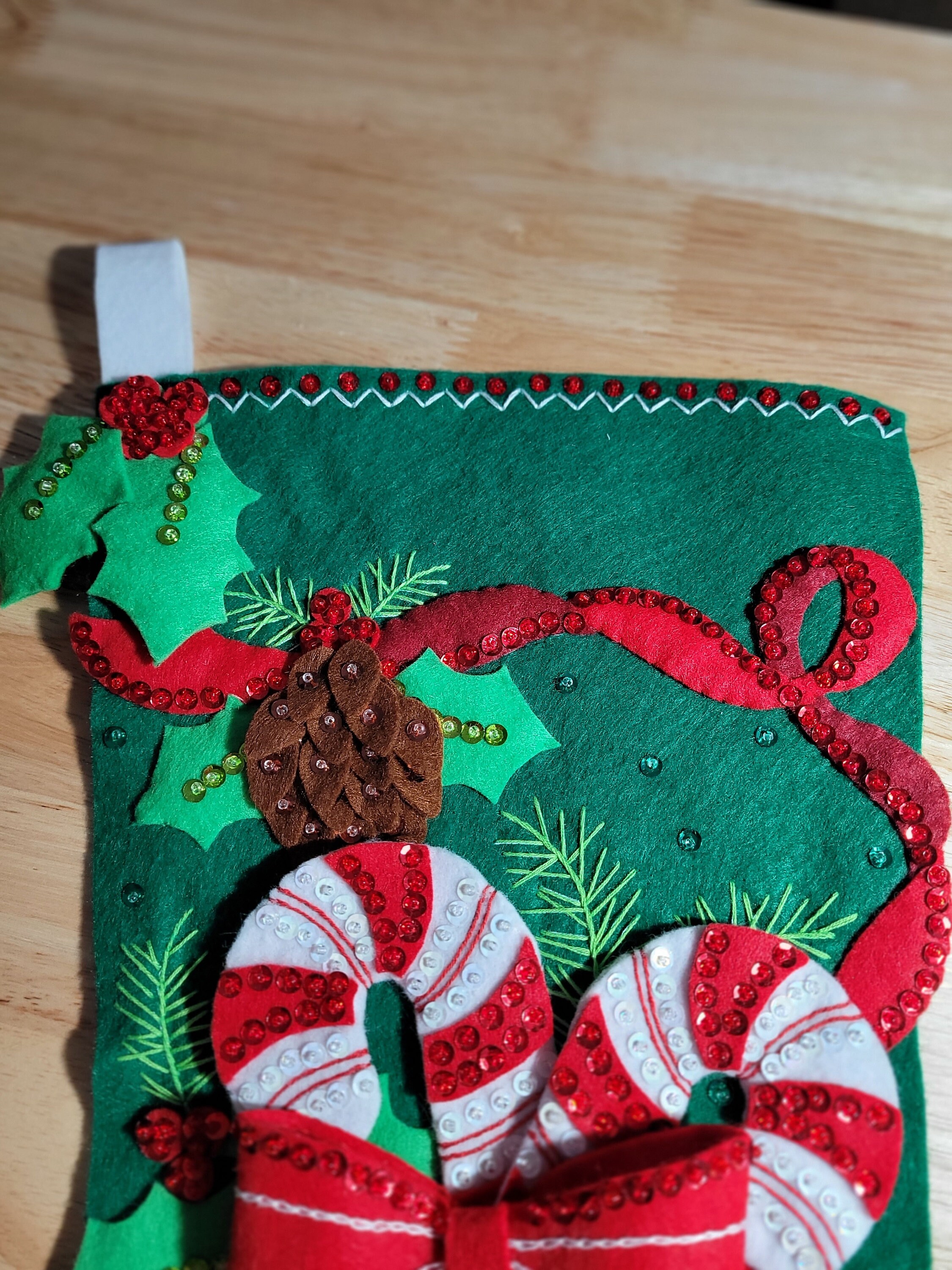 Christmas Stockings, Bucilla Candy Cane and Ribbons Stocking, 1st ...
