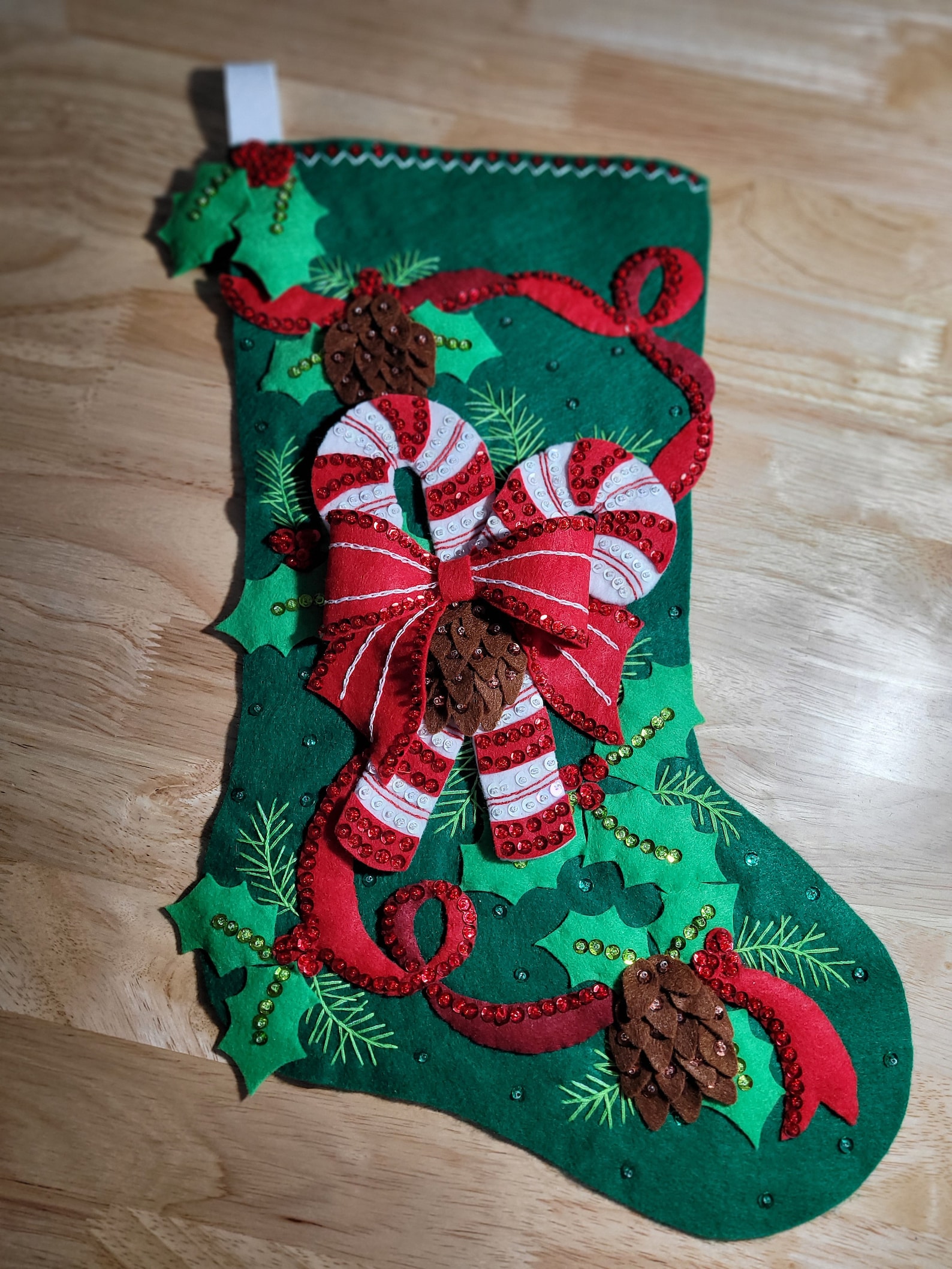 Christmas Stockings, Bucilla Candy Cane and Ribbons Stocking, 1st ...