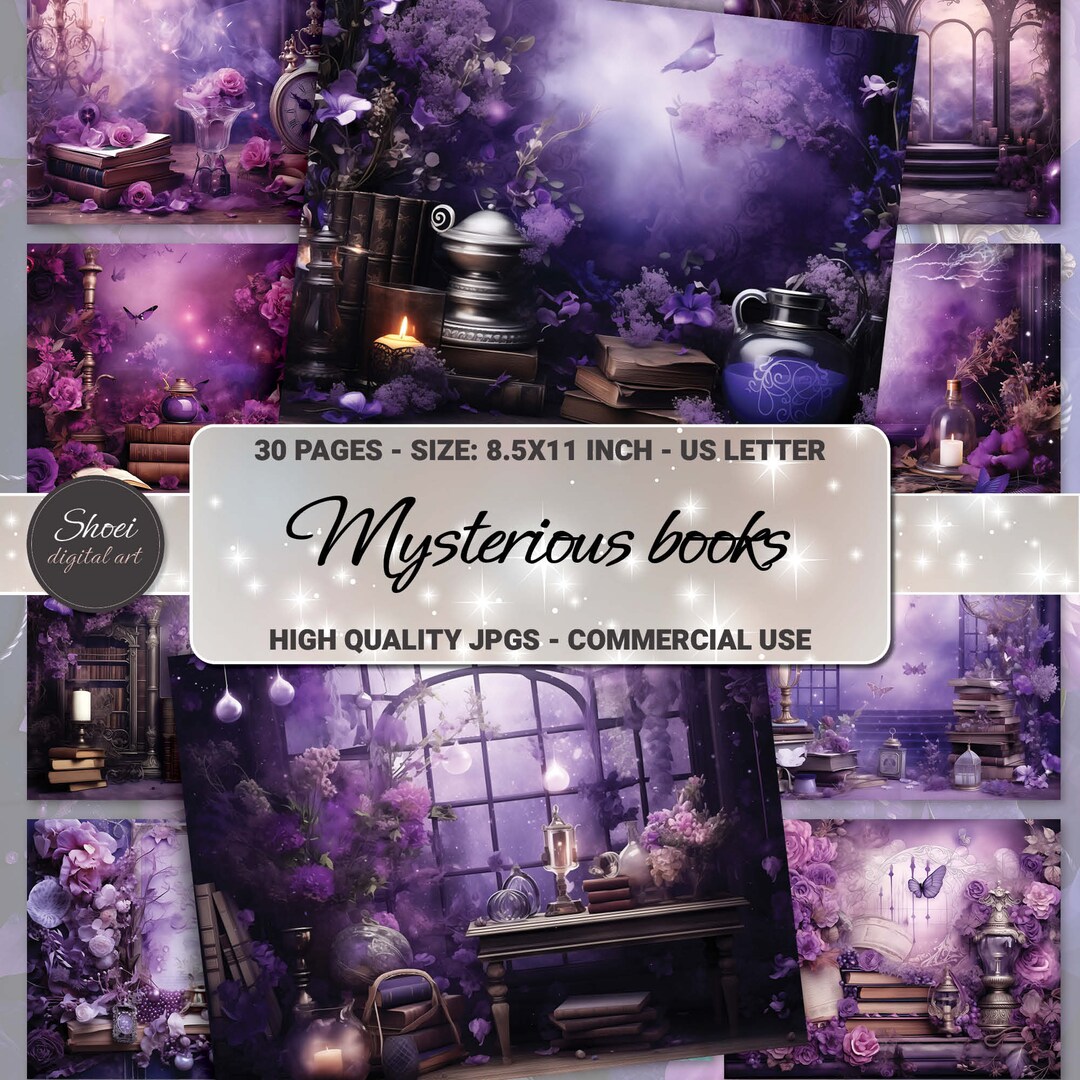 Fantasy Purple Enchanted Digital Paper - 30 Pages 8.5X11 for Junk ...
