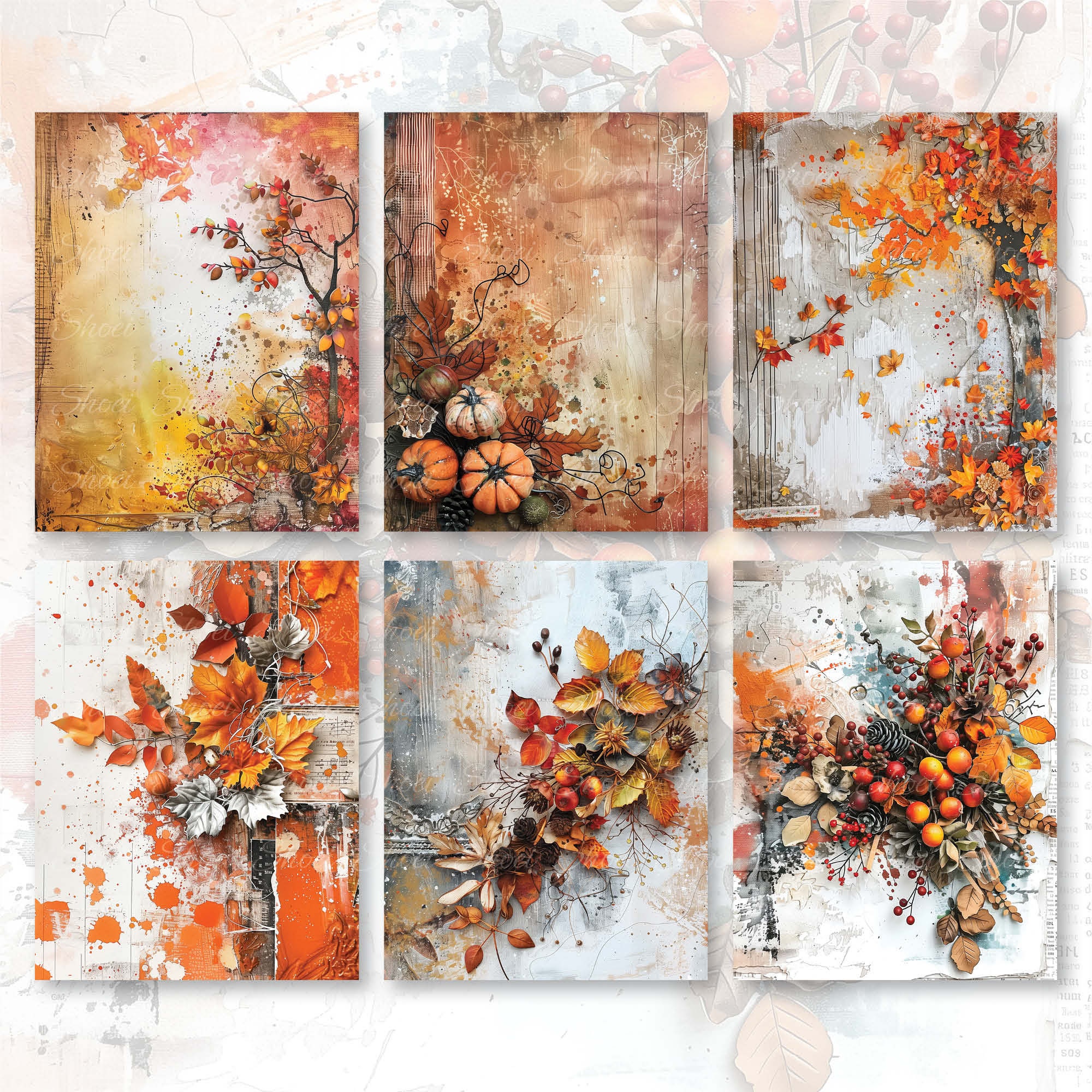 Autumn Digital Paper: 30 Fall Scrapbooking Backgrounds (8.5x11 JPG) - Etsy
