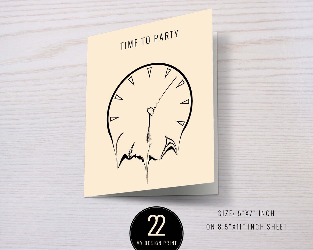 Abstract WATCH BIRTHDAY CARD Minimalistic Greeting Card - Etsy